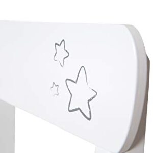 Roba: Table & 2 Chair Set: Little Stars - White Wood - Children's Seating Group, Toddler & Kids, Ages 2+