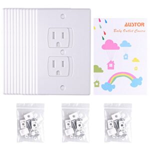 AUSTOR 12 Pack Baby Safety Electric Outlet Covers Baby Safety Self Closing Wall Socket Plugs Plate Alternate for Child Proofing