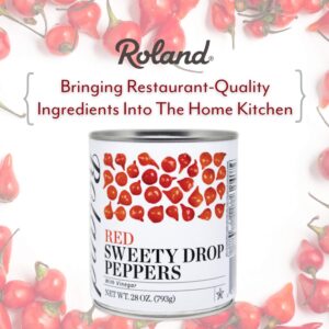 Roland Foods Red Sweety Drop Peppers, Specialty Imported Food, 28-Ounce Can