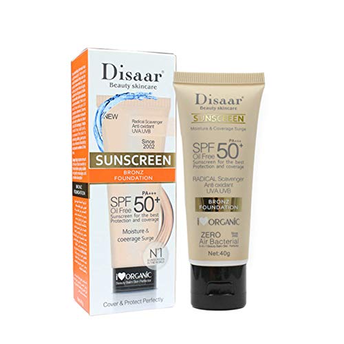 DISAAR BEAUTY Sunscreen Foundation Face Cream Body Skin Protection Anti-Aging Oil Control Moisturizing Care Removes Peeling 40g PA+++ SPF 50+