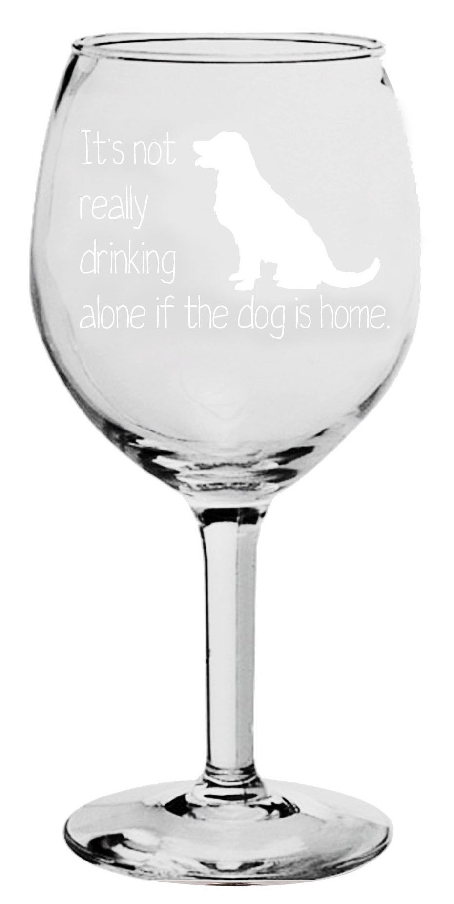 Funny Guy Mugs Dog Is Home Wine Glass, 11-Ounce - Fun Dog Lovers Wine Glasses with Sayings