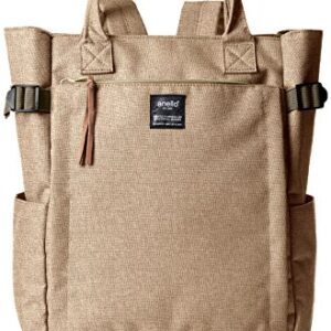 anello(アネロ) Women Regular 2-Way Tote Backpack, Biege