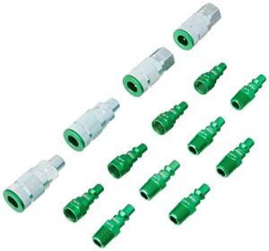 milton colorfit coupler & plug kit (14 piece), a-style 1/4 npt green, s-314akit