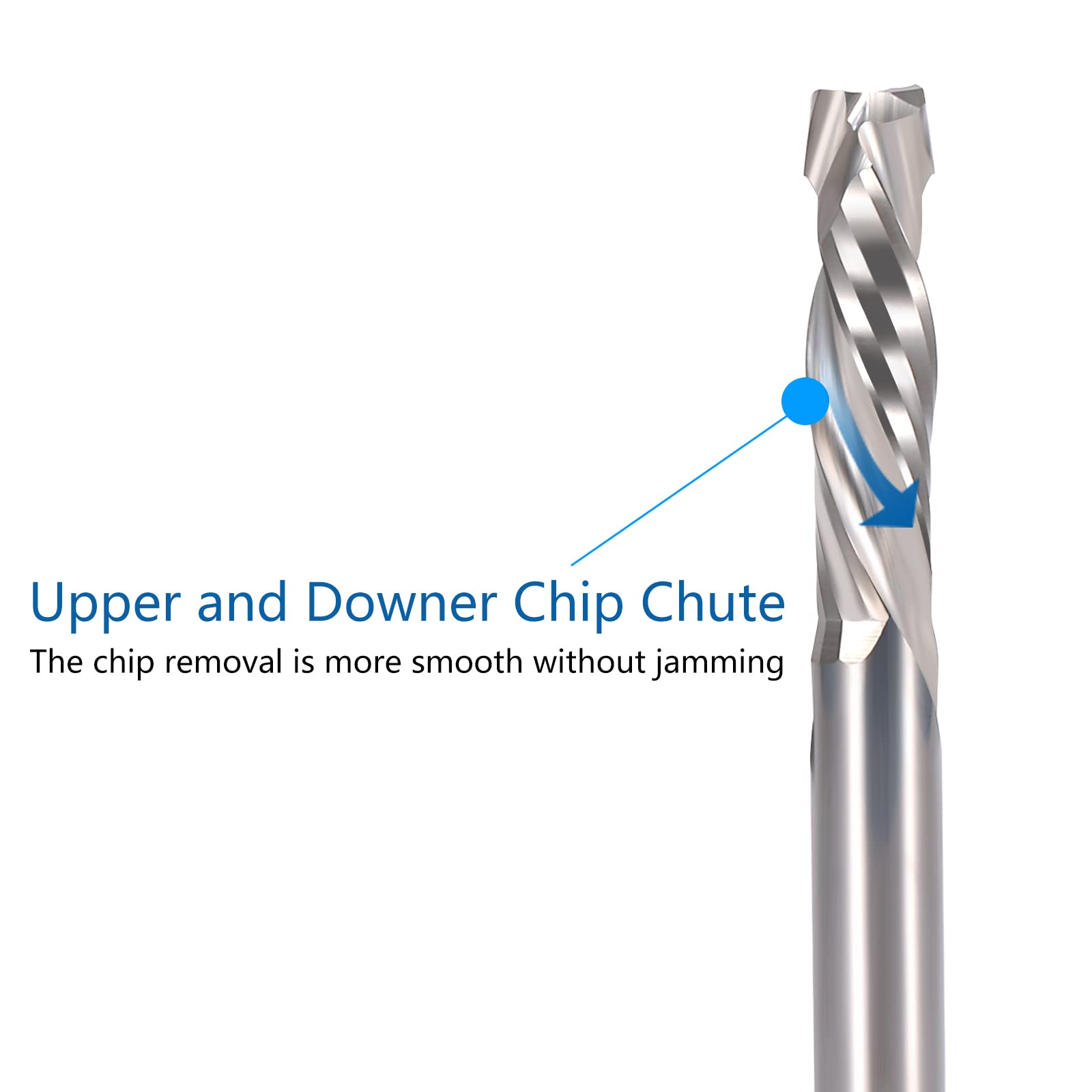 HOZLY 6X25mm UP &Down Cut Two Flutes Spiral Carbide Tool Cutters for CNC Router Compression Wood End Mill Bits