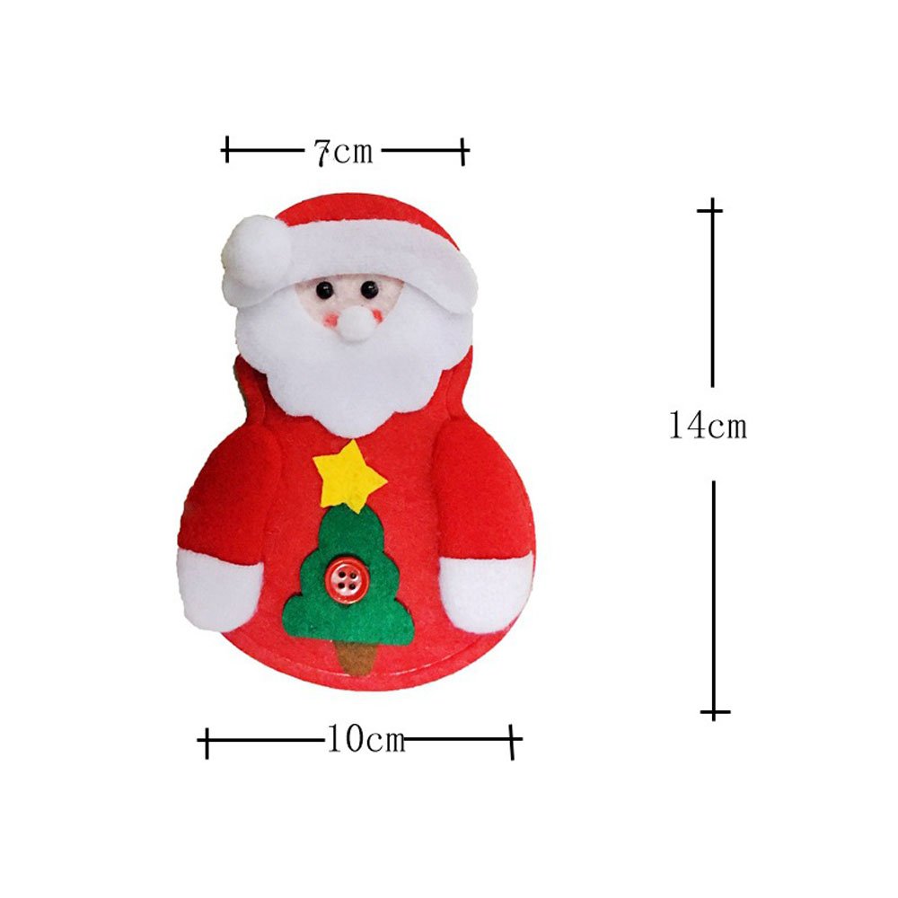 DegGod 8Pcs Christmas Tableware Holders Set, Santa Claus Elk Knife and Fork Bags Covers for Xmas New Year Party Dinner Table Decorations Ornaments (Elf)