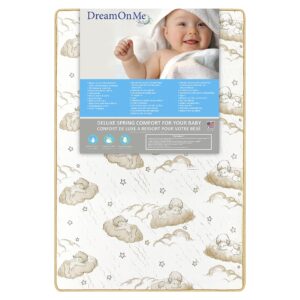 dream on me 2-in-1 breathable two-sided portable and mini crib coil mattress