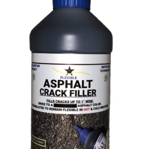 Bluestar Flexible Asphalt Crack Filler, DIY - No Special Tools Needed, Fill Cracks in Asphalt Driveways and Parking Lots. 16 fl. oz. Bottle.