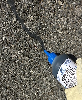 Bluestar Flexible Asphalt Crack Filler, DIY - No Special Tools Needed, Fill Cracks in Asphalt Driveways and Parking Lots. 16 fl. oz. Bottle.