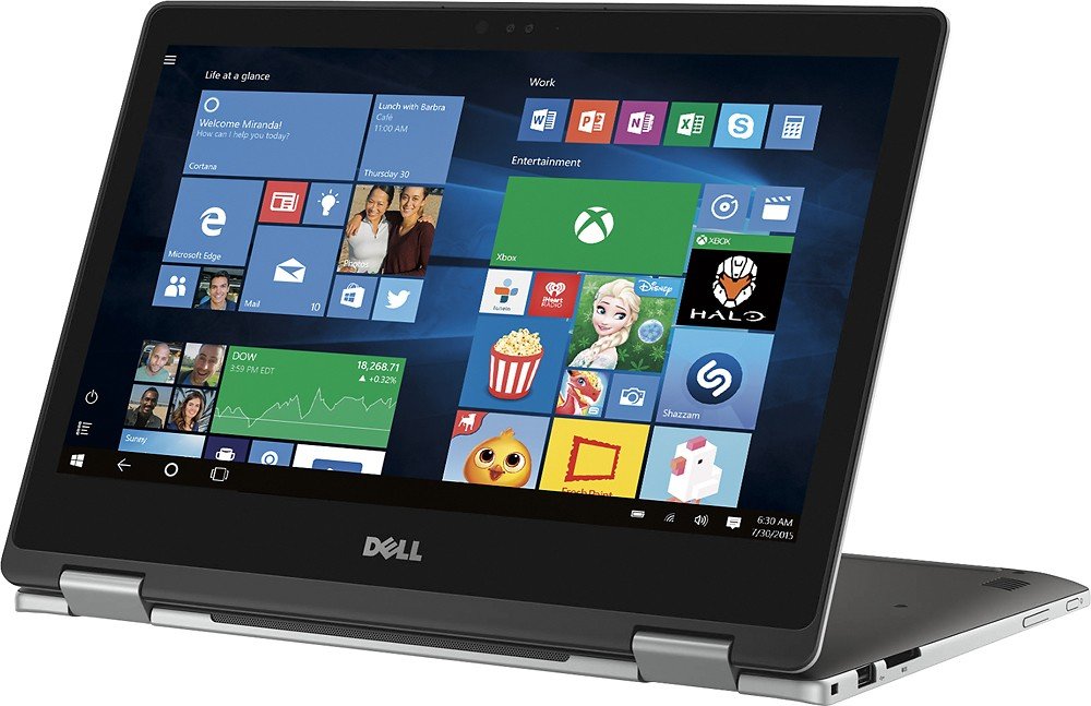 Dell Inspiron 2-in-1 I7378-7571GRY-PUS - 13.3" FHD Touch - 7th Gen Intel Core i7-7500U - 12GB - 256GB Solid State Drive - Silver