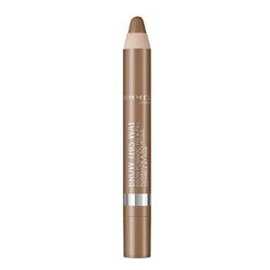 Rimmel London Brow This Way Brow Pomade Fix & Fill, Soft Brow Crayon, Medium Brown, 3.25 g