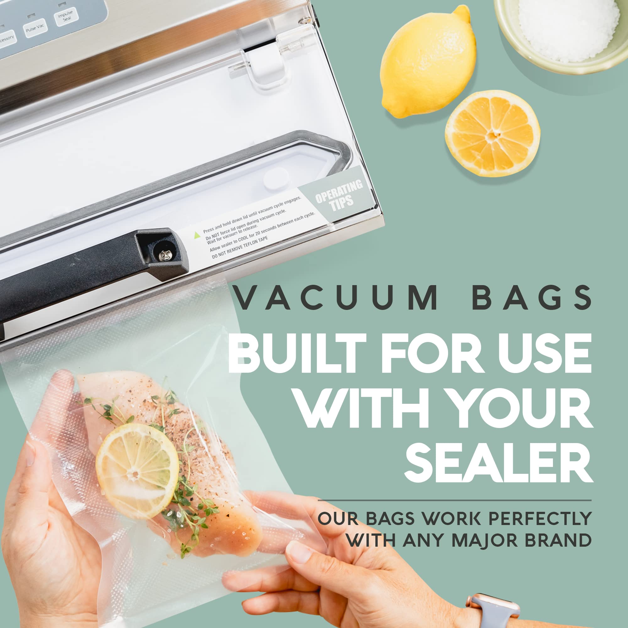 Avid Armor Vacuum Sealer Bags QUART PLUS Size 10"x13" 100 Pack for Food Saver and Seal A Meal Vac Sealers BPA Free Commercial Grade Sous Vide Vaccume Safe, Heavy Duty Universal Precut Storage Bag