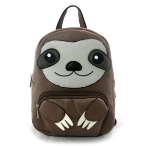 wondermolly sleepyville critters - mini sloth backpack in vinyl material