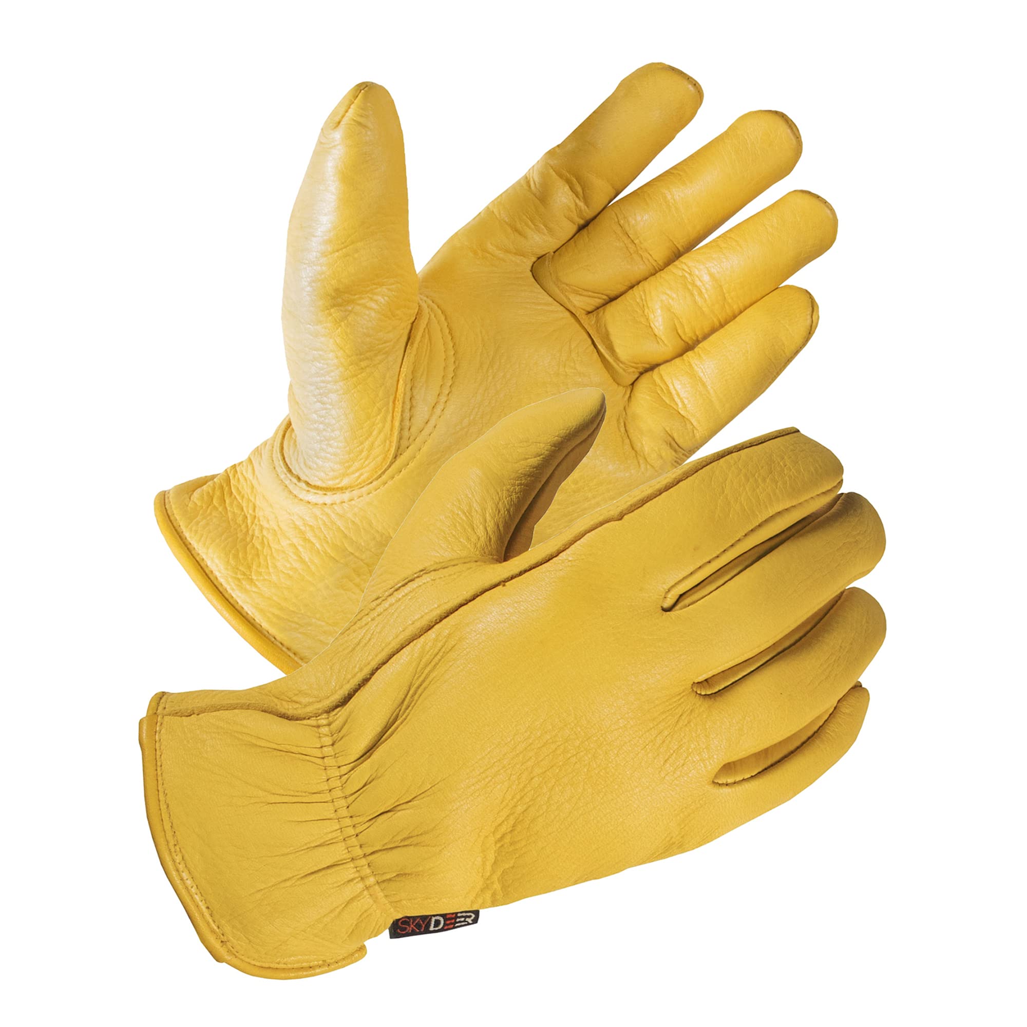 SKYDEER Full Premium Genuine Deerskin Leather Hi-Performance Utility Driver Work Gloves (SD2210/L, Unlined)