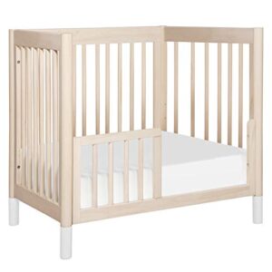 Babyletto Gelato 4-in-1 Convertible Mini Crib in Washed Natural and White, Greenguard Gold Certified