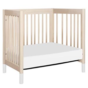 Babyletto Gelato 4-in-1 Convertible Mini Crib in Washed Natural and White, Greenguard Gold Certified