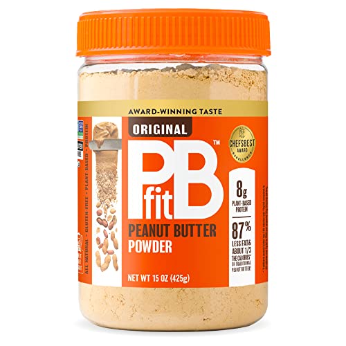 PBfit All-Natural Peanut Butter Powder, Peanut Butter Powder from Real Roasted Pressed Peanuts, 8g of Protein 8% DV (15 oz.)