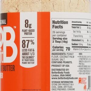 PBfit All-Natural Peanut Butter Powder, Peanut Butter Powder from Real Roasted Pressed Peanuts, 8g of Protein 8% DV (15 oz.)