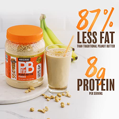 PBfit All-Natural Peanut Butter Powder, Peanut Butter Powder from Real Roasted Pressed Peanuts, 8g of Protein 8% DV (15 oz.)