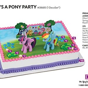 DecoPac My Little Pony Cake Topper, 3-Piece Cake Decorations with Rainbow Dash and Twilight Sparkle Ponies for Fun After the Birthday Party, 3"