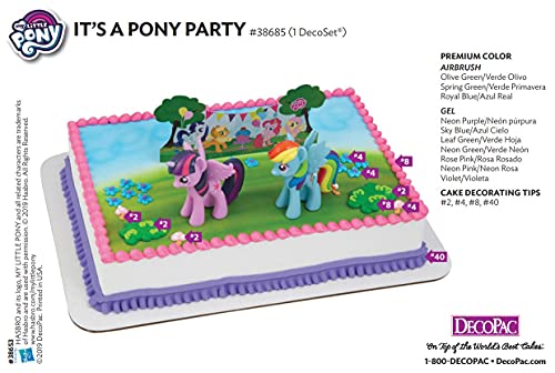 DecoPac My Little Pony Cake Topper, 3-Piece Cake Decorations with Rainbow Dash and Twilight Sparkle Ponies for Fun After the Birthday Party, 3"