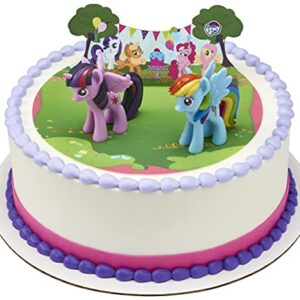 DecoPac My Little Pony Cake Topper, 3-Piece Cake Decorations with Rainbow Dash and Twilight Sparkle Ponies for Fun After the Birthday Party, 3"