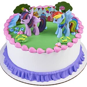 DecoPac My Little Pony Cake Topper, 3-Piece Cake Decorations with Rainbow Dash and Twilight Sparkle Ponies for Fun After the Birthday Party, 3"