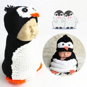 Unisex Newborn Baby Photography Props Cute Penguin Sleeping Bag Halloween Costume (Penguin)