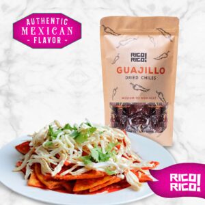 RICO RICO - Dried Guajillo Chiles Peppers 4 oz - Natural and Premium. Great For Mexican Recipes Like Mole, Tamales, Salsa. Resealable Kraft Bag by RICO RICO