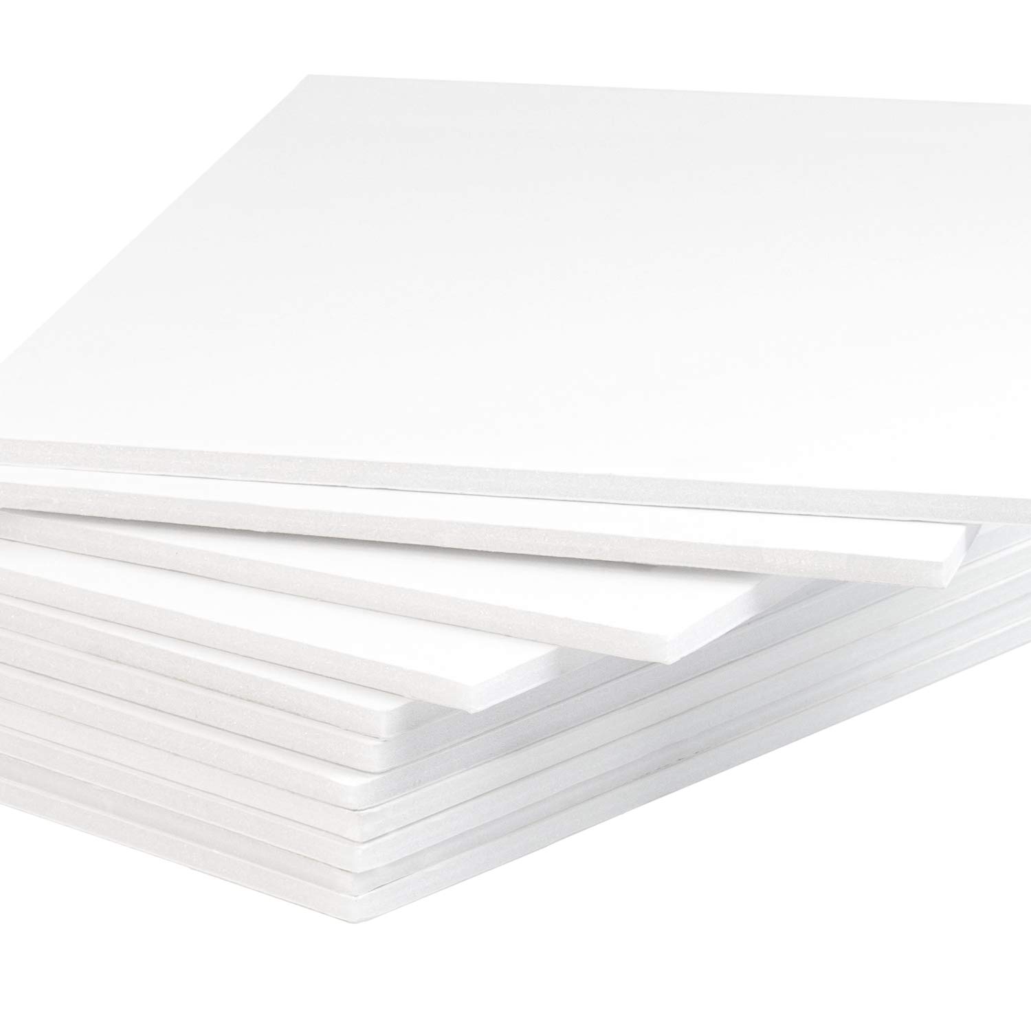 MBC MAT BOARD CENTER, Pack of 10 1/8" White Foam Core Boards (12x16, White)