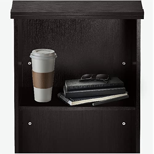 Adir Wooden Podium Stand - Speaking Podium with Storage Shelf, Hostess Stand for Restaurant, Lecture Podium, (46.25 Inches, Black)