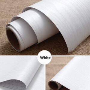 Moyishi Self Adhesive White Wood Grain Furniture Stickers PVC Wallpaper cabinets Gloss Film Vinyl Counter Top Decal 15.7''x79''