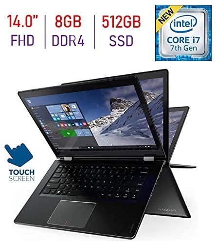 Lenovo Flex 4 Touchscreen 14?? Full HD IPS 2-in-1 Laptop PC, Intel Core i7-7500U 2.7GHz, 8GB DDR4 SDRAM, 512GB SSD, Backlit Keyboard, Fingerprint Reader, Bluetooth, HDMI, Windows 10