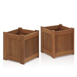 furinno 2-fg16450 tioman hardwood flower box, two-pack, natural