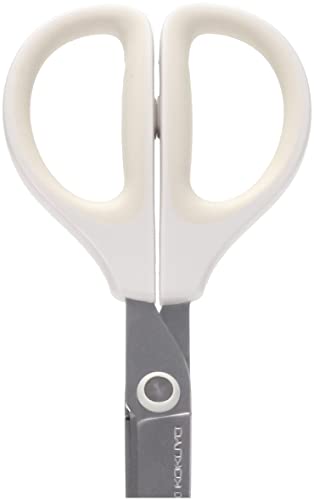 Kokuyo Saxa Glueless Scissors, White, 3D Blade, Symmetrical Handle for Both Right-hand and Left-hand, with Safety Cap, Japan Import (HASA-P280W)