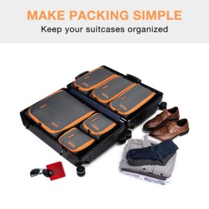 BAGSMART Keep Shape Packing Cubes for Travel, 6 Set Travel Cubes for Packing, Lightweight Suitcase Organizer Bags Set for Travel Essentials Grey