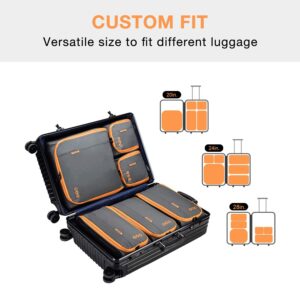 BAGSMART Keep Shape Packing Cubes for Travel, 6 Set Travel Cubes for Packing, Lightweight Suitcase Organizer Bags Set for Travel Essentials Grey