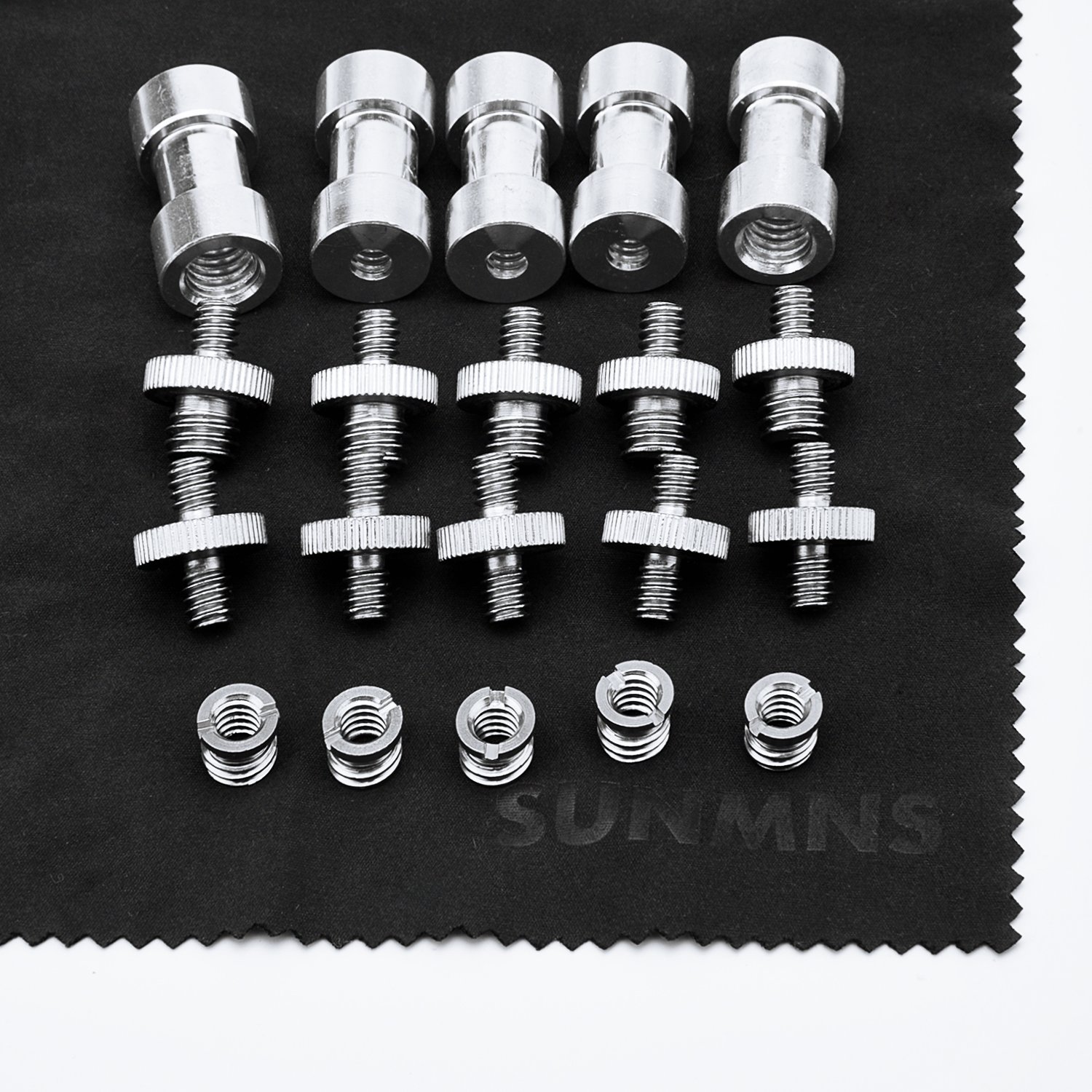 Sunmns 1/4 Inch and 3/8 Inch Converter Threaded Screws Adapter Mount Set for Camera/Tripod/Monopod/Ballhead, 21 Pieces