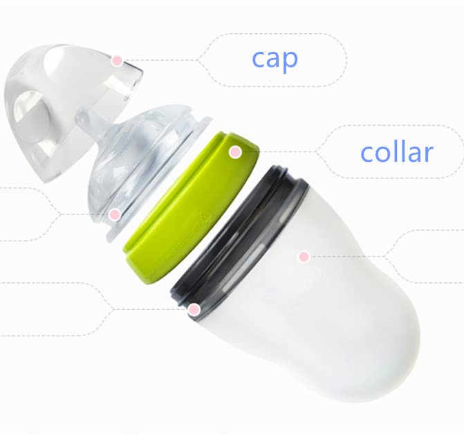 Baby Bottle Caps and Collars Rings Compatible for Comotomo Feeding Bottles,2 Count,Green