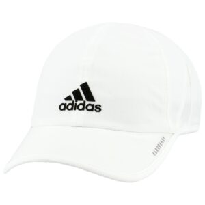 adidas men's superlite relaxed fit performance hat, white/black, one size