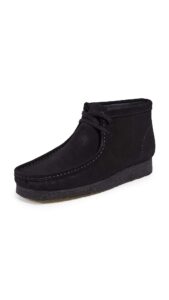 clarks men's wallabee boot chukka, black suede, 070 m us