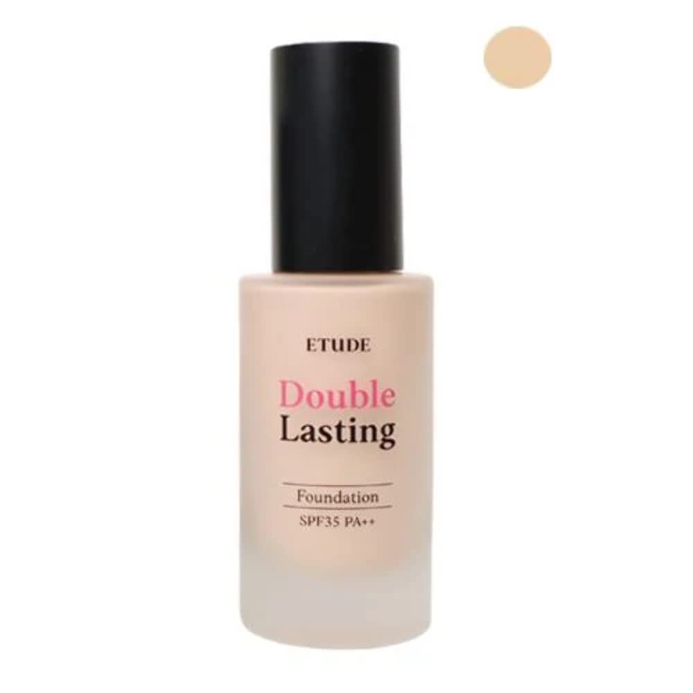 ETUDE New Double Lasting Foundation (Neutral Beige) SPF35/ PA++| High Coverage Weightless Foundation | 24-Hours Lasting Double Cover | Magnet-Like Adherence without Stickiness | Makeup Base