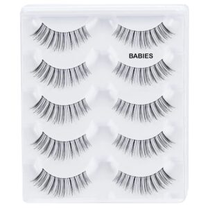 ardell false eyelashes natural babies black, 1 pack (5 pairs per pack)