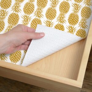 Con-Tact Brand Grip Prints Non-Adhesive Non-Slip Counter Top, Drawer/Shelf Liner, 18" x 4', Gold Pineapple