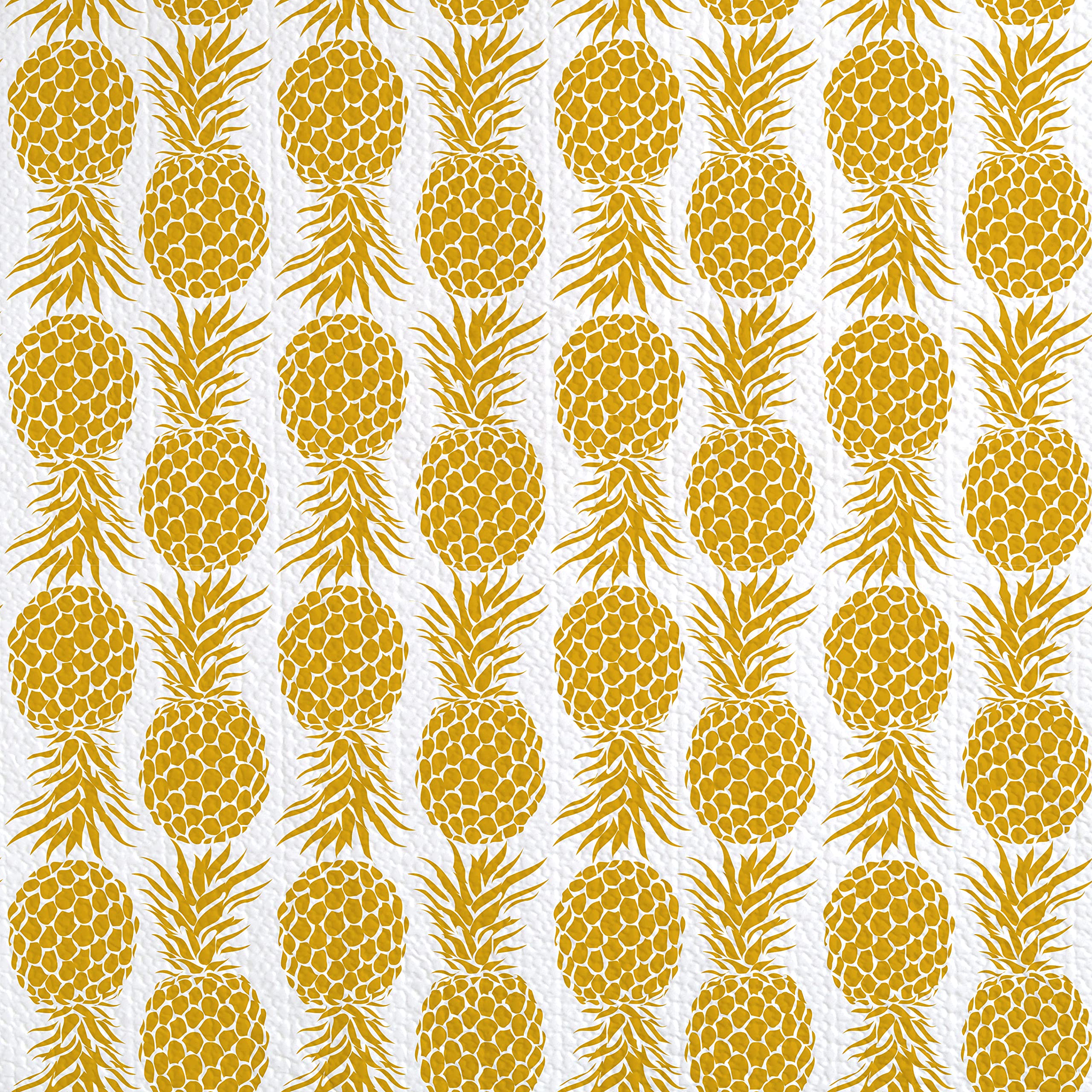 Con-Tact Brand Grip Prints Non-Adhesive Non-Slip Counter Top, Drawer/Shelf Liner, 18" x 4', Gold Pineapple