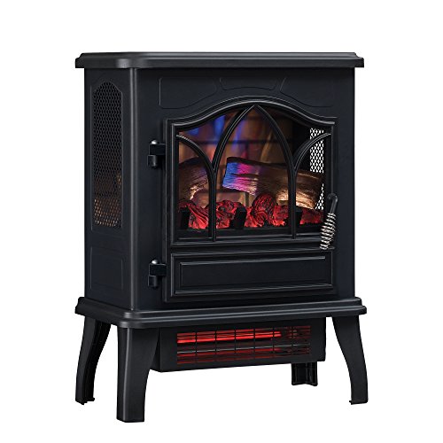 duraflame® 3D Infrared Quartz Electric Fireplace Stove Heater, Black