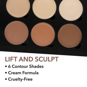 W7 Lift & Sculpt Cream Contour Kit - Concealing, Highlighting & Contouring Makeup Palette - Step-by-Step Instructions Included