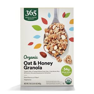 365 by whole foods market, organic granola oat and honey, 17 ounce