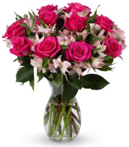 benchmark bouquets charming roses & alstroemeria, next day prime delivery, fresh cut flowers, gift for anniversary, birthday, congratulations, get well, home decor, sympathy, easter, mother's day