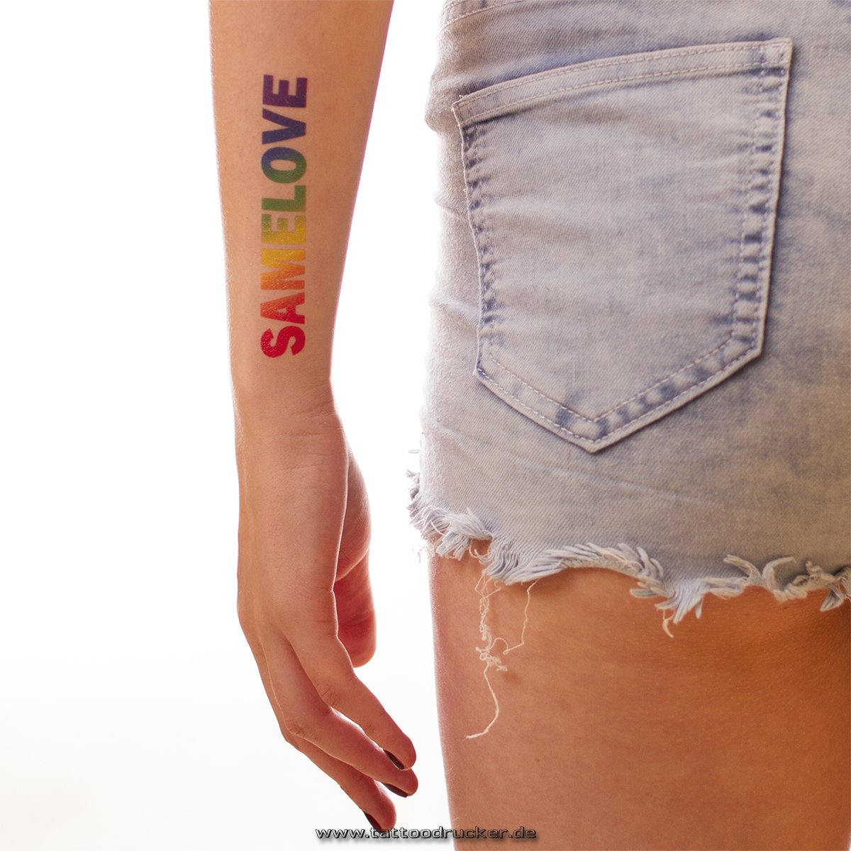 10 x SAMELOVE Rainbow Tattoo - Temporary Lettering, LGBT, Gay (10)