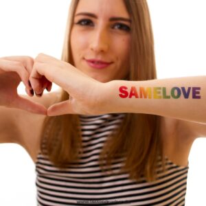 10 x SAMELOVE Rainbow Tattoo - Temporary Lettering, LGBT, Gay (10)